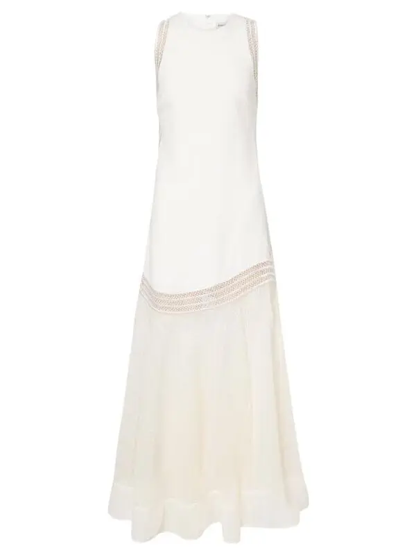 Simkhai Zakaria Mesh-trimmed Maxi Dress - White