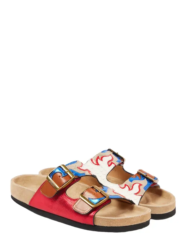 Isabel Marant Lelik Leather Sandals - Multicoloured