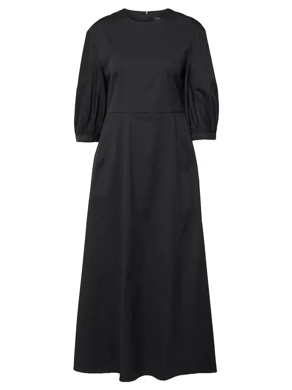 Max Mara Clea Cotton-blend Poplin Midi Dress - Black
