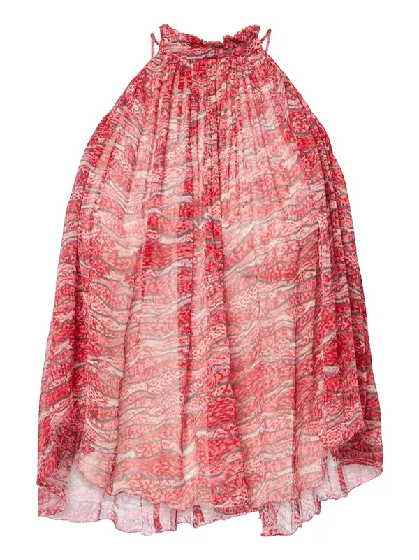 MARANT ETOILE Akila Printed Top - Red
