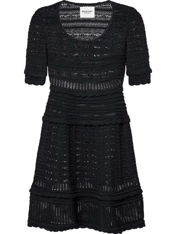 MARANT ETOILE Abril Knitted Mini Dress - Black
