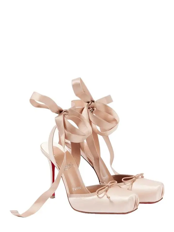 CHRISTIAN LOUBOUTIN Cassia 100 Crepe Satin Pumps - Neutrals