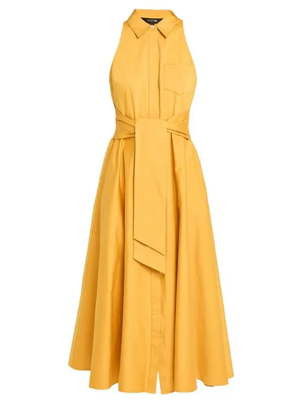 TOCCIN Chelsea Tie-front Shirtdress - Marigold