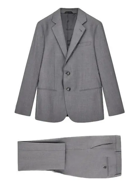 Giorgio Armani Single-breasted Soho Line Suit In Virgin Wool And Cashmere - Red
