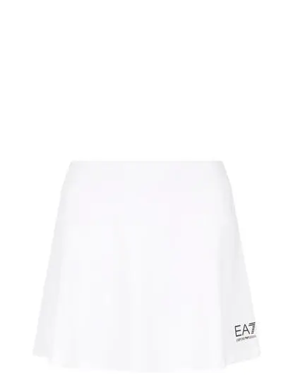 Emporio Armani Tennis Pro Mini Skirt In Ventus7 Technical Fabric - White