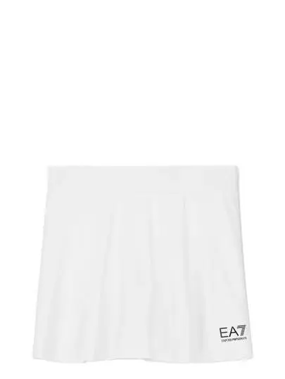 EA7 Tennis Pro Mini Skirt In Ventus7 Technical Fabric - White