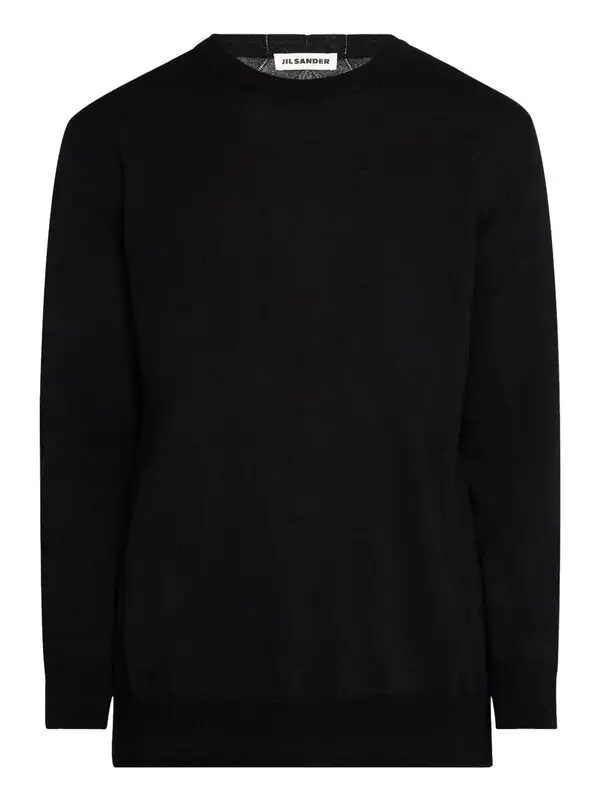 JIL SANDER Crew-neck Wool Sweater - Black