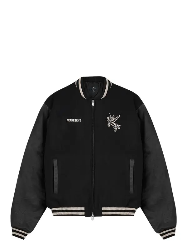 REPRESENT Mascot Wool Varsity Jacket - Jet Black