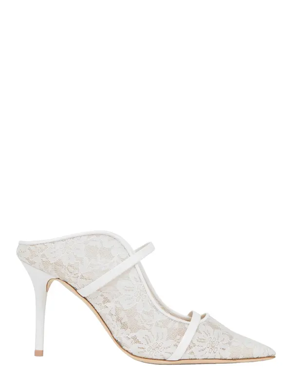 MALONE SOULIERS 85mm Maureen Mules - White