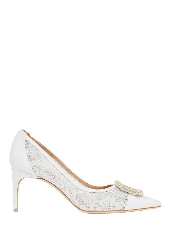 MALONE SOULIERS 70mm Monroe Pumps - White