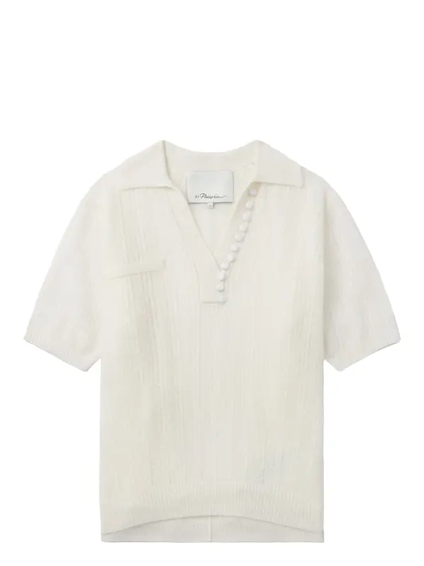 3.1 Phillip Lim Layered Polo Top - White