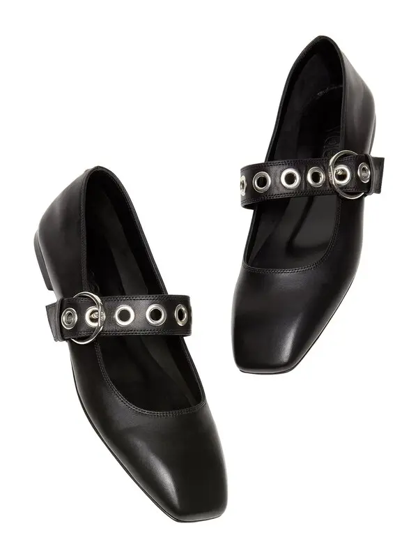 AeydĒ Uma Leather Flats - Black