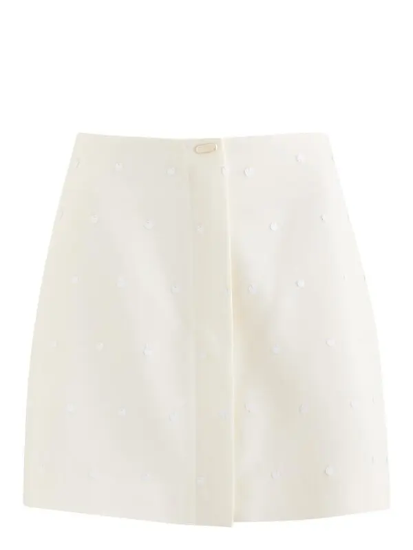 Clea Sabine Sequin-embellished Woven Mini Skirt - Cream