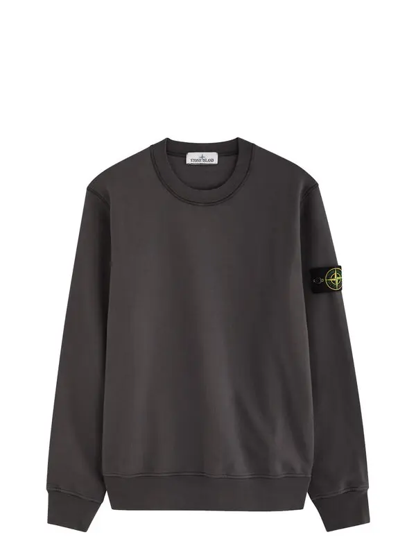 Stone Island Logo Cotton Sweatshirt - Charcoal