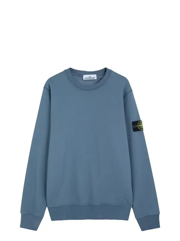Stone Island Logo Cotton Sweatshirt - Dark Blue