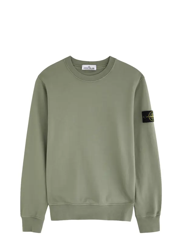 Stone Island Logo Cotton Sweatshirt - Sage