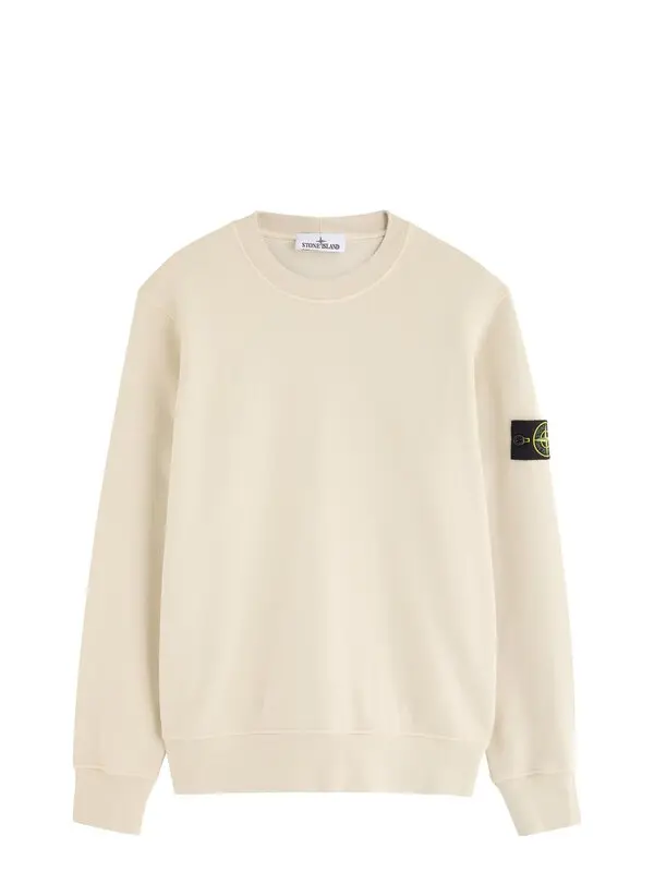 Stone Island Logo Cotton Sweatshirt - Sand