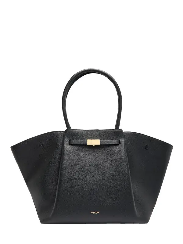 DEMELLIER New York Grained Leather Tote Bag - Black