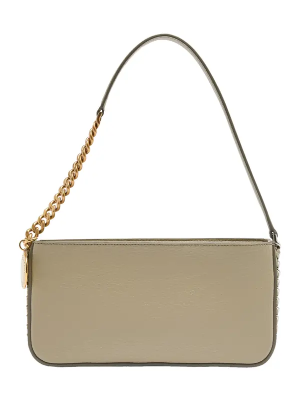 Stella McCartney Grained Faux Leather Shoulder Bag - Taupe