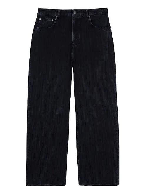 The Kooples Baggy Fit Cotton-corduroy Jeans - Black Washed