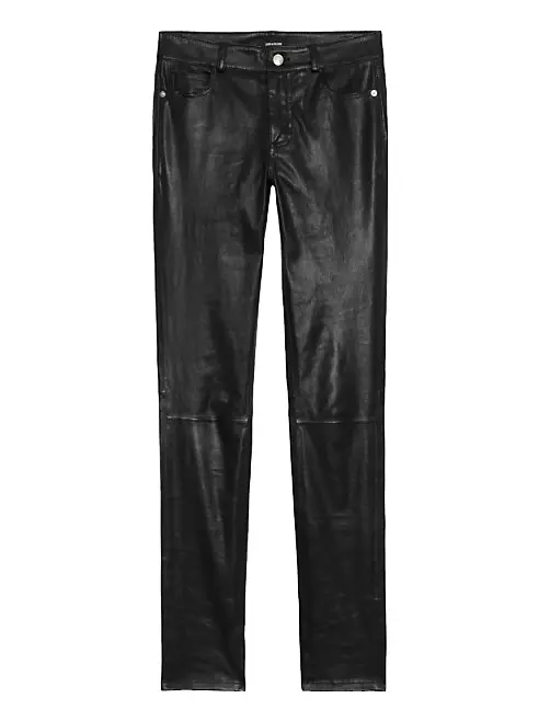 Zadig&Voltaire Phlame Low-rise Leather Trousers - Black