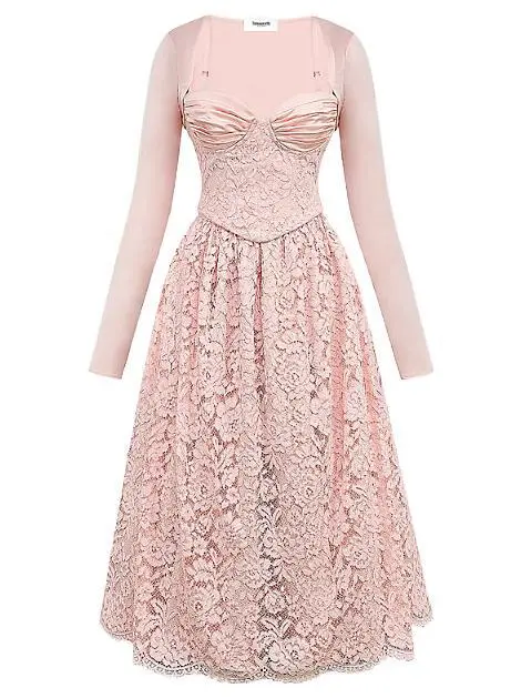 House Of Cb Duchess Lace Corset And Skirt Set - Ballerina Pink