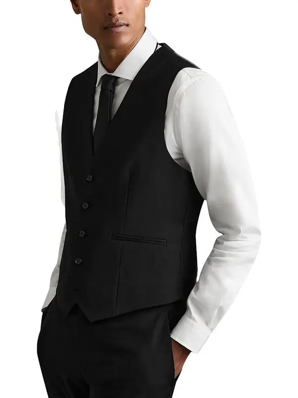 REISS Aspire Modern Fit Suit Vest - Black