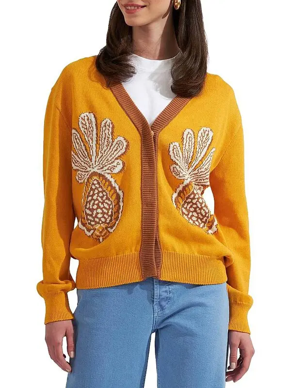La DoubleJ Pineapple Cardigan - Avorio