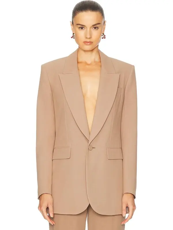 Saint Laurent Single Breasted Blazer - Cappuccino