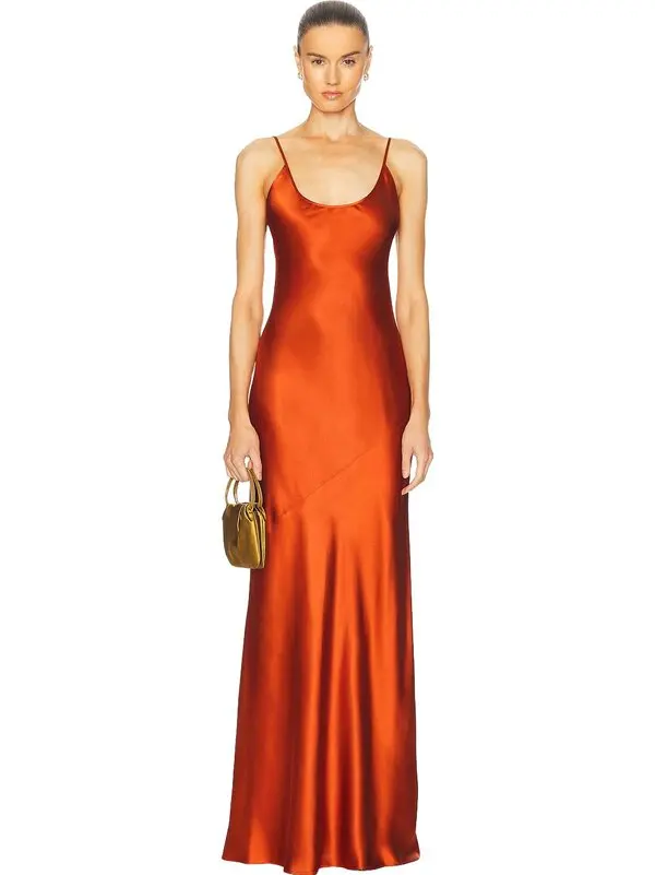 L'Agence Charmaine U Neck Gown - Clay