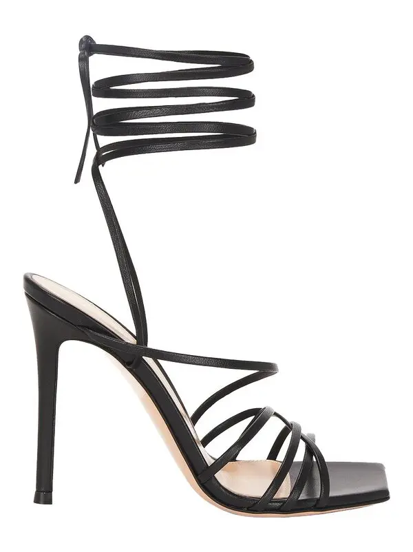 GIANVITO ROSSI Nappa Strappy Sandal - Black