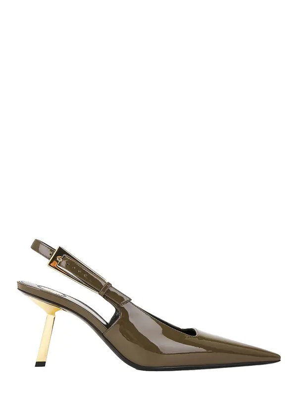 Saint Laurent Lee Slingback Pumps - Amber Green
