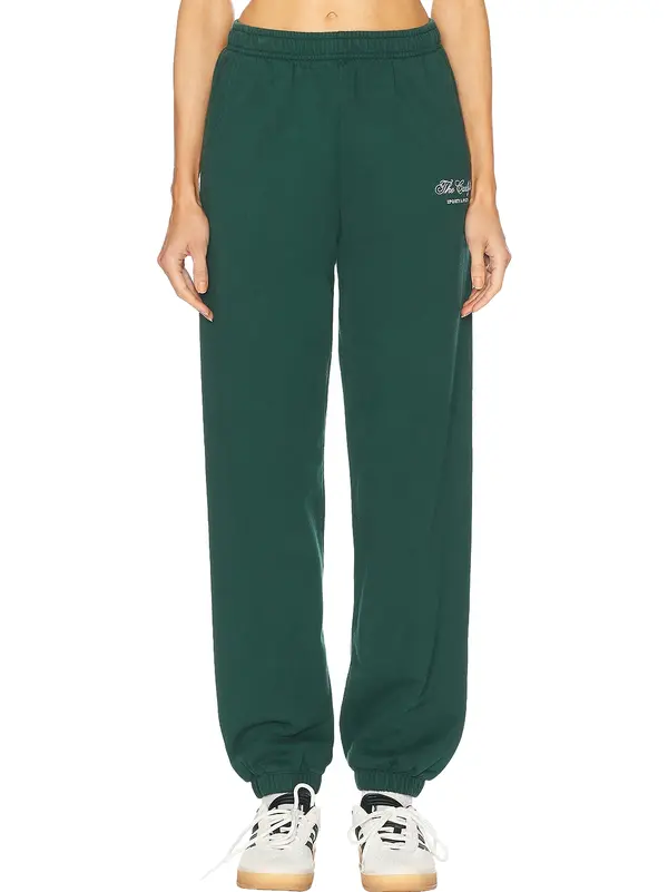 SPORTY & RICH X Hotel Carlyle Embroidered Sweatpant - Forest