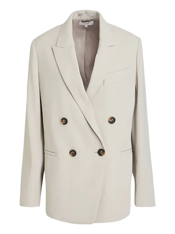 Vince Double-breasted Crepe Blazer - Beige