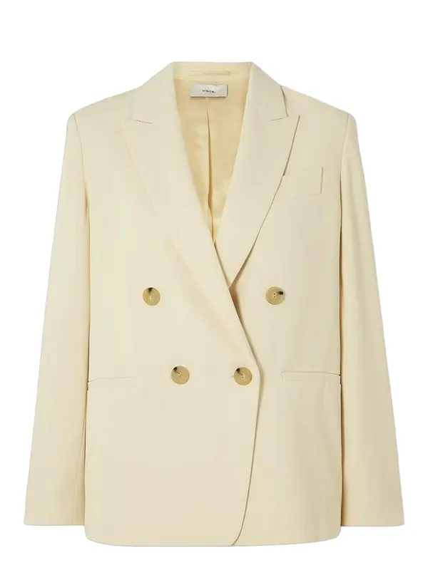 Vince Double-breasted Crepe Blazer - Cream