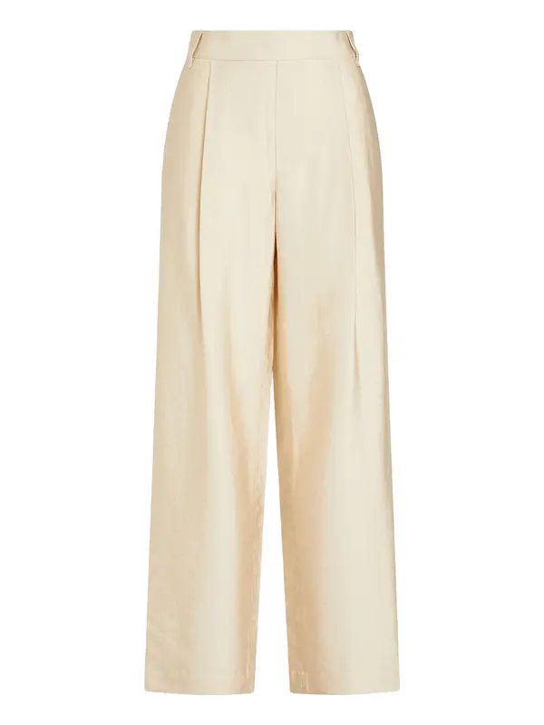 Vince Pleated Wide-leg Trousers - Ecru