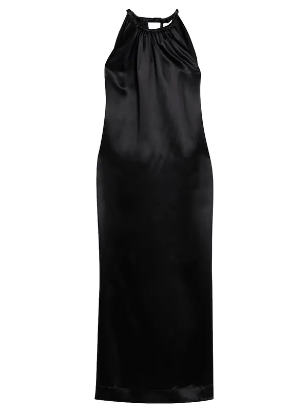 Loulou De Saison Loulou Studio Morene Silk-blend Charmeuse Midi Dress - Black