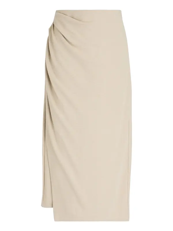Vince Draped Knitted Midi Skirt - Beige
