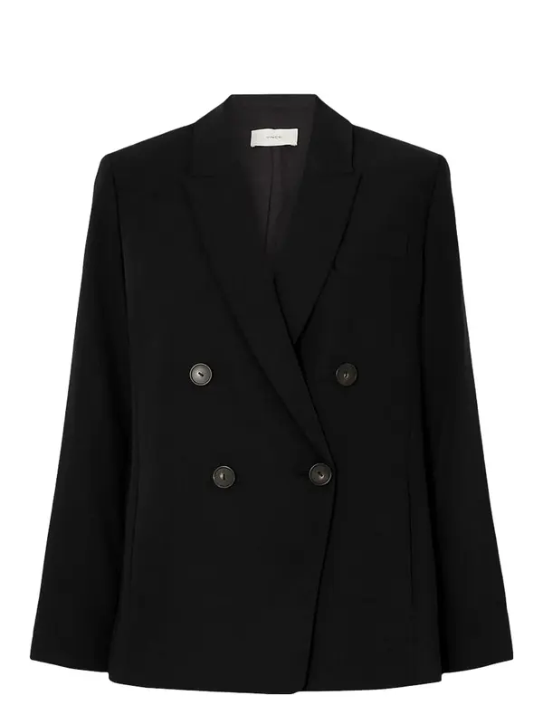 Vince Double-breasted Crepe Blazer - Black