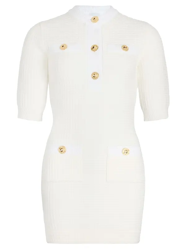 Patou Waffle-knit Mini Dress - White