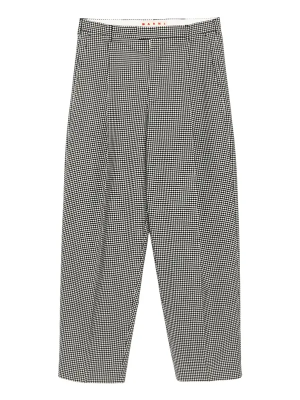 Marni Checked Trousers - Black