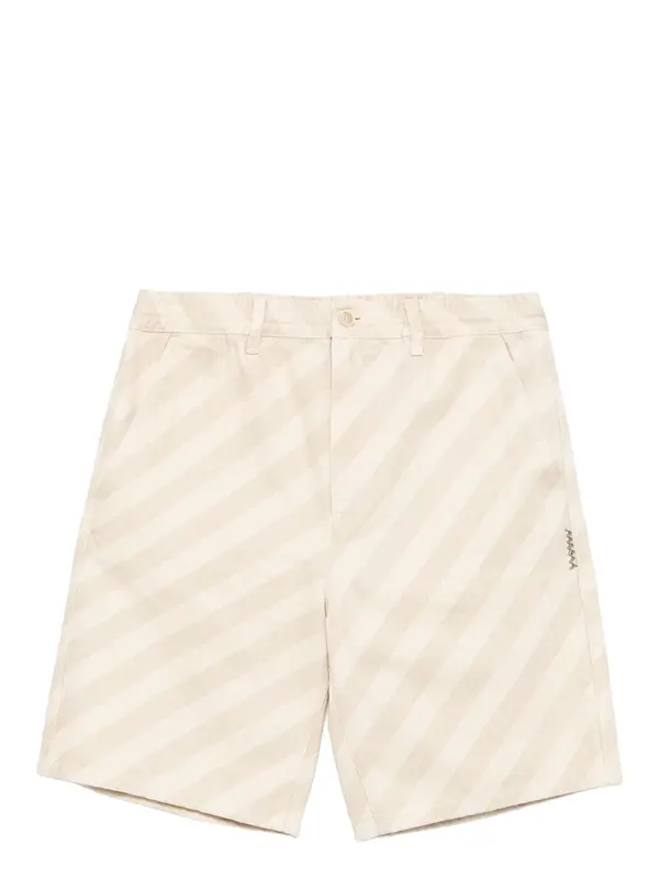 Marni Striped Denim Shorts - Neutrals