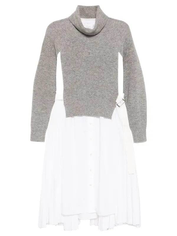 Sacai Roll-neck Dress - Grey