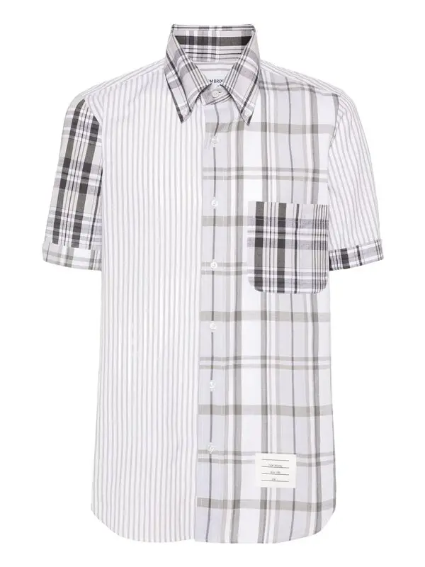 Thom Browne Mix-pattern Cotton Shirt - Grey