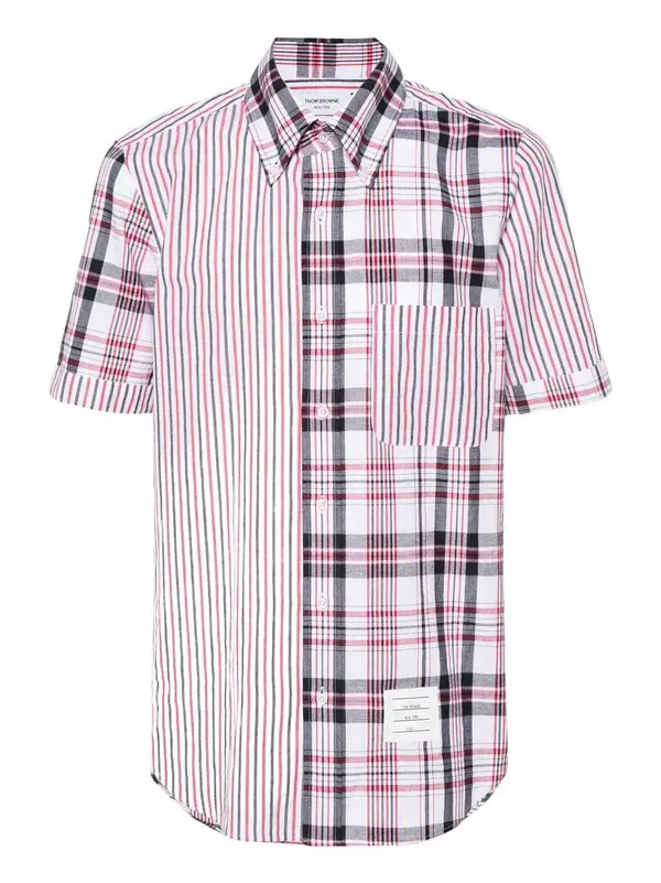 Thom Browne Mix-pattern Cotton Shirt - White