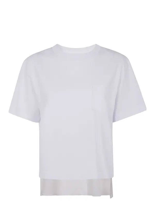 Sacai Jersey-style Cotton T-shirt - White