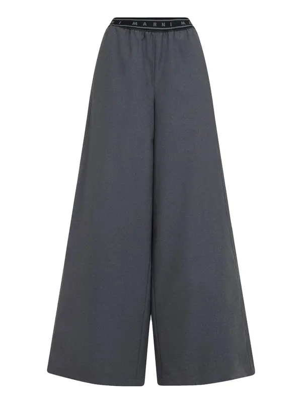 Marni Logo-band Wool Trousers - Grey