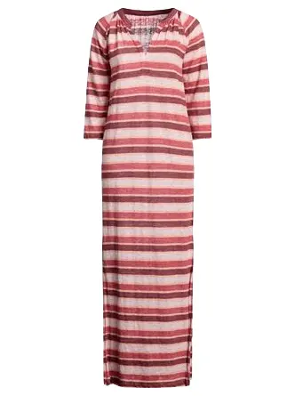 Majestic Filatures Striped Linen Maxi Dress - Red