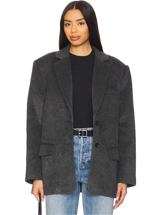 GRLFRND Wool Blend Blazer - Grey