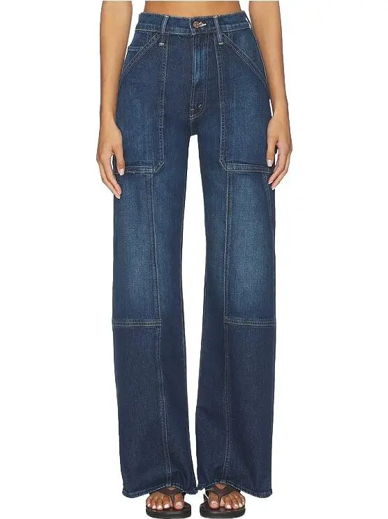 MOTHER The Lasso Utility Sneak Jeans - Shine On